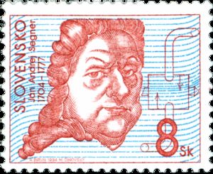 Stamp: Ján Andrej Segner (Slovakia(Personalities (1994)) Mi:SK 189,Sn ...