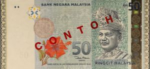 Uang Kertas: 50 Ringgit (Malaysia(2007 ND Polymer Issue) Wor:P-49s.2