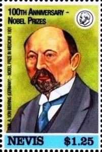 Stamp: Emil von Behring (1901 Medicine) (Nevis(Centenary of Nobel Trust ...