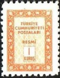 Stamp: Orange (Türkiye (Turkey)(Official Stamps 1960) Mi:TR D69,Sn:TR ...