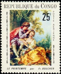 Stamp: "Spring", by François Boucher (Congo, Republic (Brazzaville ...