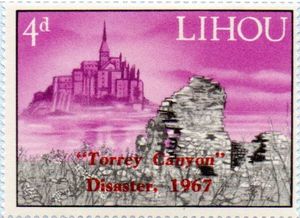 Stamp: "Torrey Canyon" Disaster, 1967 (in red) (Lihou Island ...