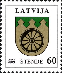 Stamp: Coat of Arms of Stende (Latvia(Definitive Issue - Coats of Arms ...