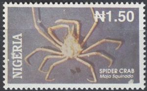 Stamp: Spider crab (Libinia emarginata) (Nigeria(Crabs) Mi:NG 634,Sn:NG ...
