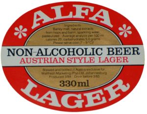 Drink Label: Alfa Lager (Unknown, AustriaCol:AT-BEER-002954