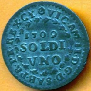 Coin: 1 Soldo (Vittorio Amedeo II) (Italian States(Savoy) WCC:km352 (savoy)