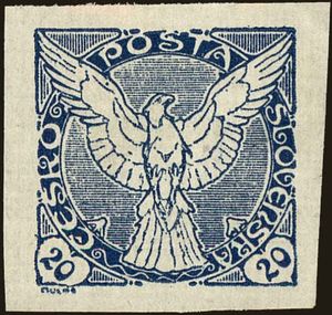 Stamp: Falcon in flight (Czechoslovakia(Newspaper Stamps) Mi:CS 16,Sn ...