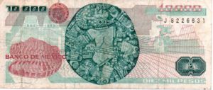Banknote: 10,000 Pesos (Mexico(1985-1991 Issue) Wor:P-90a.5