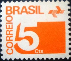 Stamp: Number 5 (Brazil(Mark Post and Emblem) Mi:BR 1341Yy,Sn:BR 1248 ...