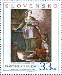 Stamp: Frantisek X.K Palko - Saint Elisabeth, about 1750 (Slovakia ...