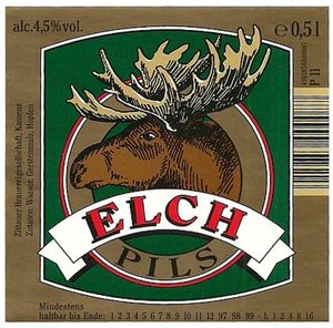 Drink Label: Elch Pils (Zittauer Brauerei, Germany, Federal RepublicCol ...
