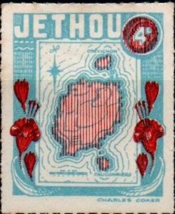 Stamp: Map of Jethou (Jethou Island: Cinderella Stamps(Jethou Scenes ...