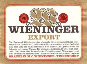 Drink Label: Wieninger Export (Privatbrauerei M.C. Wieninger, Germany ...