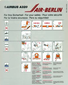 Safety Card: Airbus A320 (Air Berlin, Germany, Federal RepublicCol:BER ...