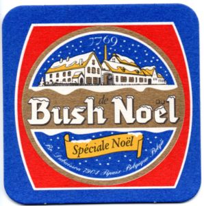 Sous-bock de bière: Bush de Noel (Dubuisson, BelgiqueCol:BE-002130