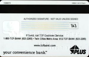 Bank Card: TCF Bank Check Card (TCF Bank, United States of AmericaCol ...