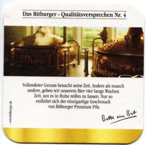 Beer Coaster: Bitburger (Bitburger Brauerei, Germany, Federal Republic ...