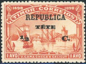 Stamp: Vasco da Gama (Tete(Timor stamps overprinted REPUBLICA) Mi:PT-TT ...