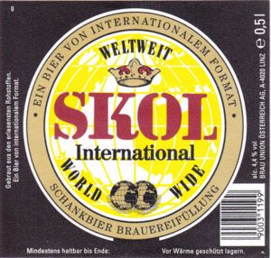 Drink Label: Skol International (Brau Union Österreich AG, AustriaCol ...