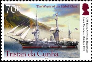 Stamp: 140th Anniversary of the wreck of SS Mabel Clark (Tristan da ...