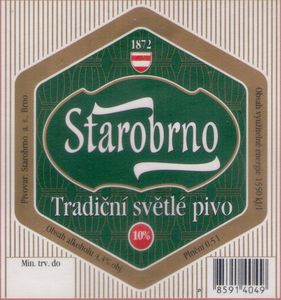 Drink Label: Cx-Starobrno světlé pivo (Pivovar Starobrno Brno, Czech ...