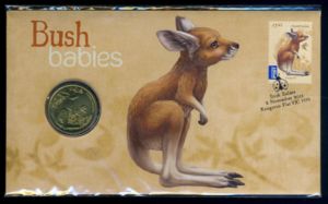 Coin: 1 Dollar (Bush Babies - Kangaroo. Coin & Stamp) (Australia(2008 ...