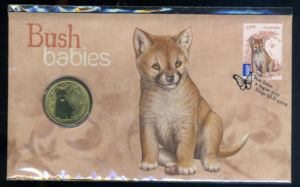Coin: 1 Dollar (Bush Babies - Dingo. Coin & Stamp) (Australia(2008 ...