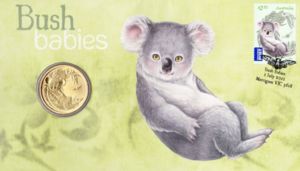 Coin: 1 Dollar (Bush Babies - Koala. Coin & Stamp) (Australia) (2008 ...