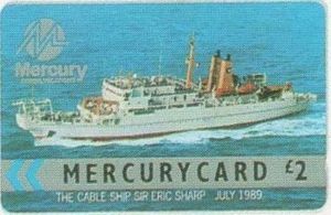 Phonecard: Cable Ship Sir Eric Sharp (July 1989) (Mercury, United Kingdom of Great Britain ...