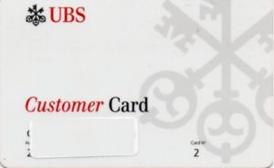 Bank Card: UBS Customer Card (Union Bank Of Switzerland, SwitzerlandCol ...