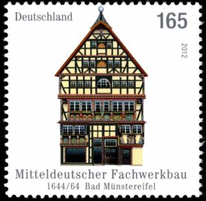 Postzegel: Windeck House in Bad Münstereifel (Duitsland, Bondsrepubliek ...