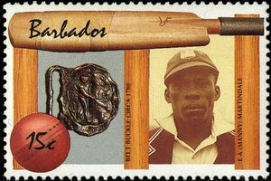 Stamp: E.A. "Manny" Martindale (Barbados(West Indian Cricket) Mi:BB 692 ...