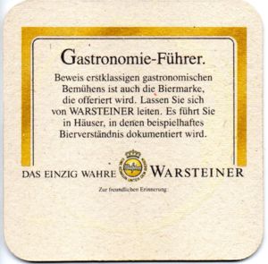 Beer Coaster: Warsteiner (Warsteiner Brauerei Haus Cramer KG, Germany ...