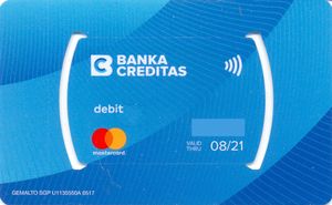Bank Card: BANKA CREDITAS - Sticker (Banka CREDITAS, Czech RepublicCol ...