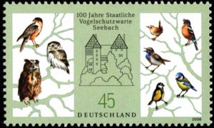 Stamp: Castle Seebach and different Birds (Germany, Federal RepublicMi ...