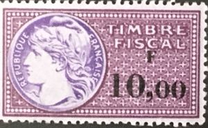 Stamp: Timbre fiscal (France: Revenue Stamps(Timbre Fiscal) Yt:FR TF408