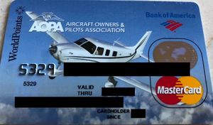 Bank Card: Aopa (Bank of America, United States of AmericaCol:US-MC-0300