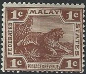 Stamp: Tiger (Panthera tigris) (Malaya, Federated Malay States(Tiger ...