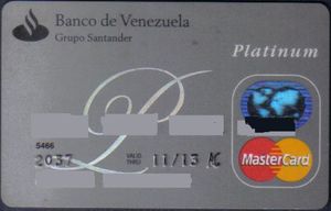 Bank Card: Banco de Venezuela - Grupo Santander (Banco De Venezuela ...