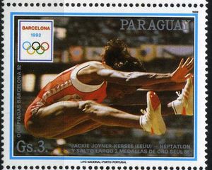 Stamp: Jackie Joyner-Kersee (Paraguay(Summer Olympic Games 1992 ...
