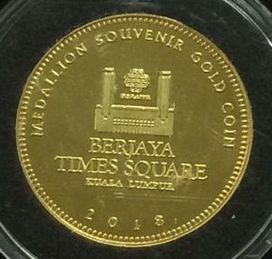 Token: Medallion Souvenir Gold Coin-Berjaya Times Square, Kuala Lum ...