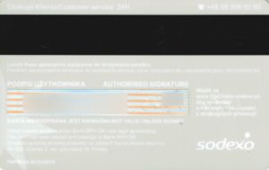 Bank Card: Sodexo Lunch (Bank BPH, PolandCol:PL-VE-0206