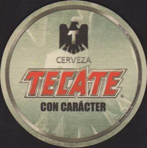 Beer Coaster: Tecate (Cervecería Cuauhtémoc Moctezuma, MexicoCol:MX-000258