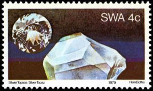 Stamp: Silver Topaz (South-West Africa(Gemstones (1979)) Mi:NA-SW 462 ...