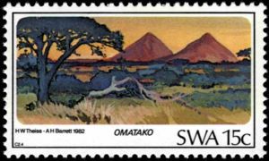 Stamp: Omatako twin peaks (South-West Africa(Mountains) Mi:NA-SW 525,Sn ...