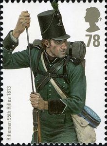 Stamp: Army - Rifleman, 95th Rifles, 1813 (United Kingdom of Great ...