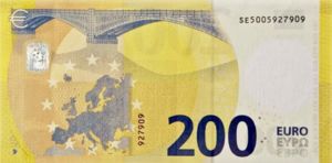 Banknote: 200 Euro (European Union (EU)(2013-2019 "Europa" Issue) Wor:P-25s