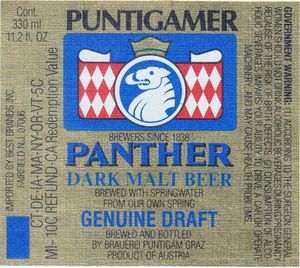 Drink Label: Puntigamer Panther dark malt beer (Brauerei Puntigam ...
