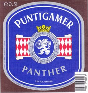 Drink Label: Puntigamer Panther (Brauerei Puntigam, AustriaCol:AT-BEER ...