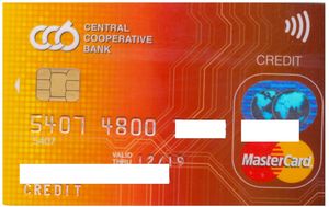 Bank Card: Central Cooperative Bank MasterCard Credit - 07/16 (Central ...